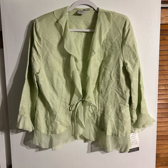 Emma James | Jackets & Coats | Nwt Emma James Mint Sheer Ruffle ...